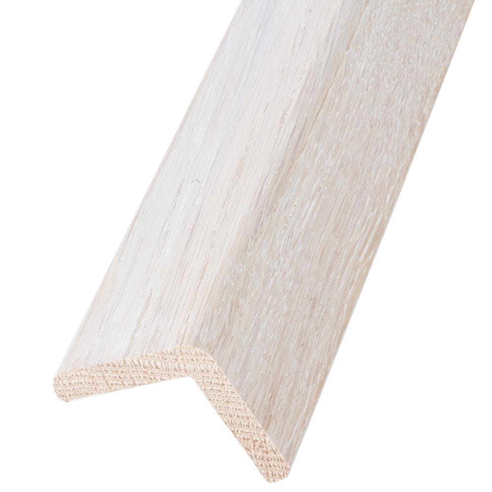 Solid Oak Stair Lipping Smoked and White Oiled 40 x 40mm 0.9m