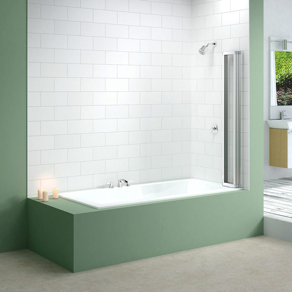 Merlyn 850mm x 1400mm Four Fold Bath Screen Silver