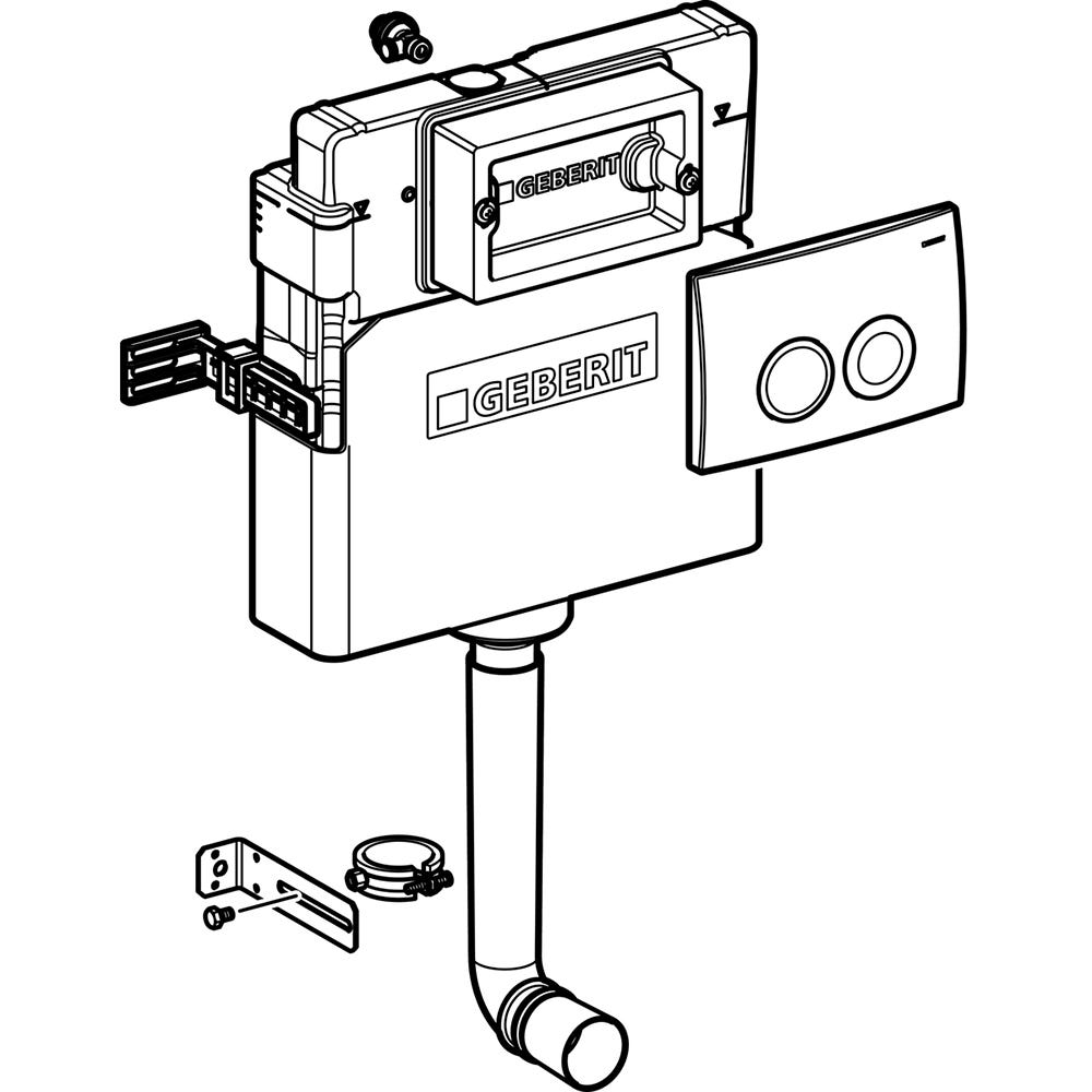 Geberit Delta Concealed Cistern 12cm With Delta 21 Flush Plate Chrome