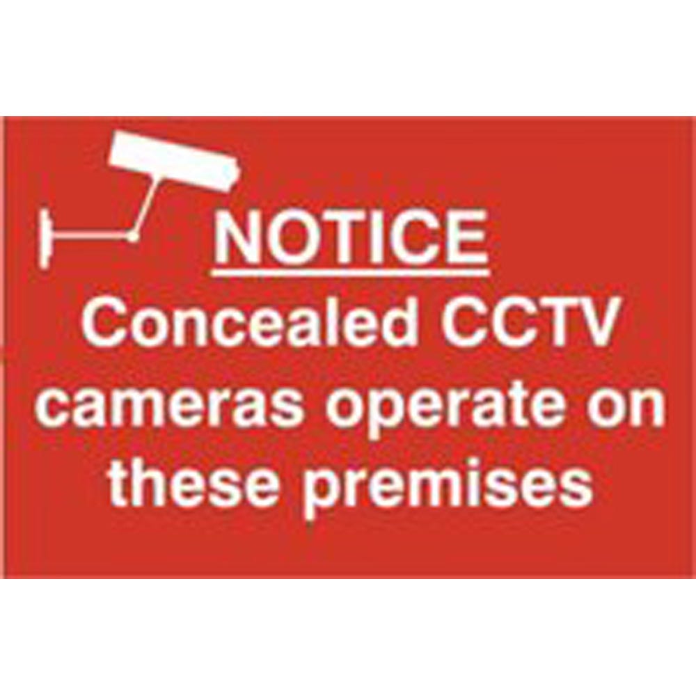 Concealed Cameras Operate Safety Sign 300mm x 200mm