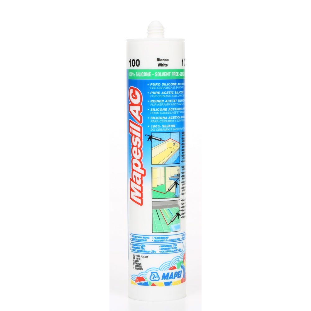 Mapei Mapesil AC White (100) Silicone Sealant 310ml