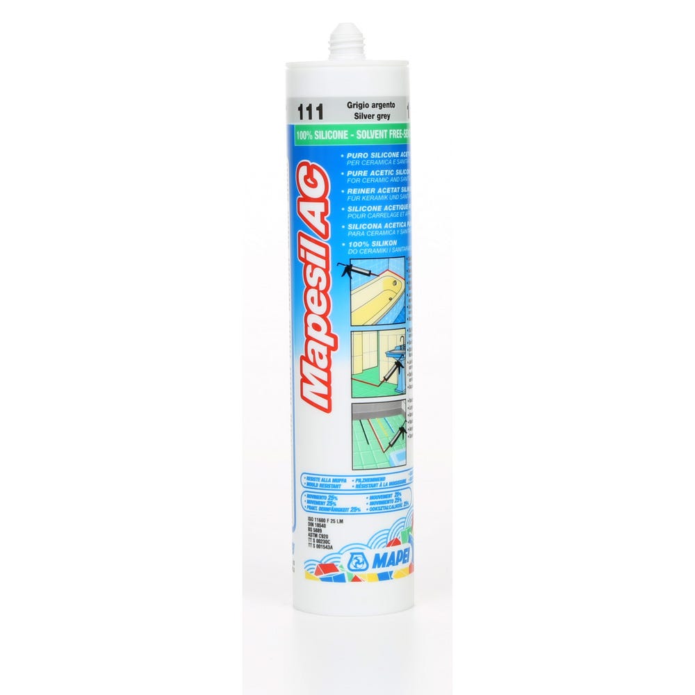 Mapei Mapesil AC Silver Grey (111) Silicone Sealant 310ml