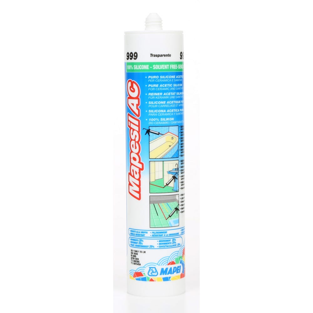 Mapei Mapesil AC Transparent (999) Silicone Sealant 310ml
