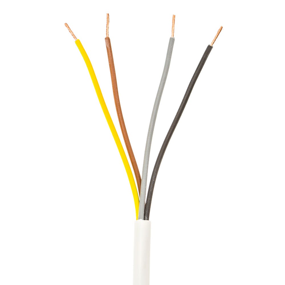 0.75mm 4 Core Flex Cable White 50m Drum 3184Y