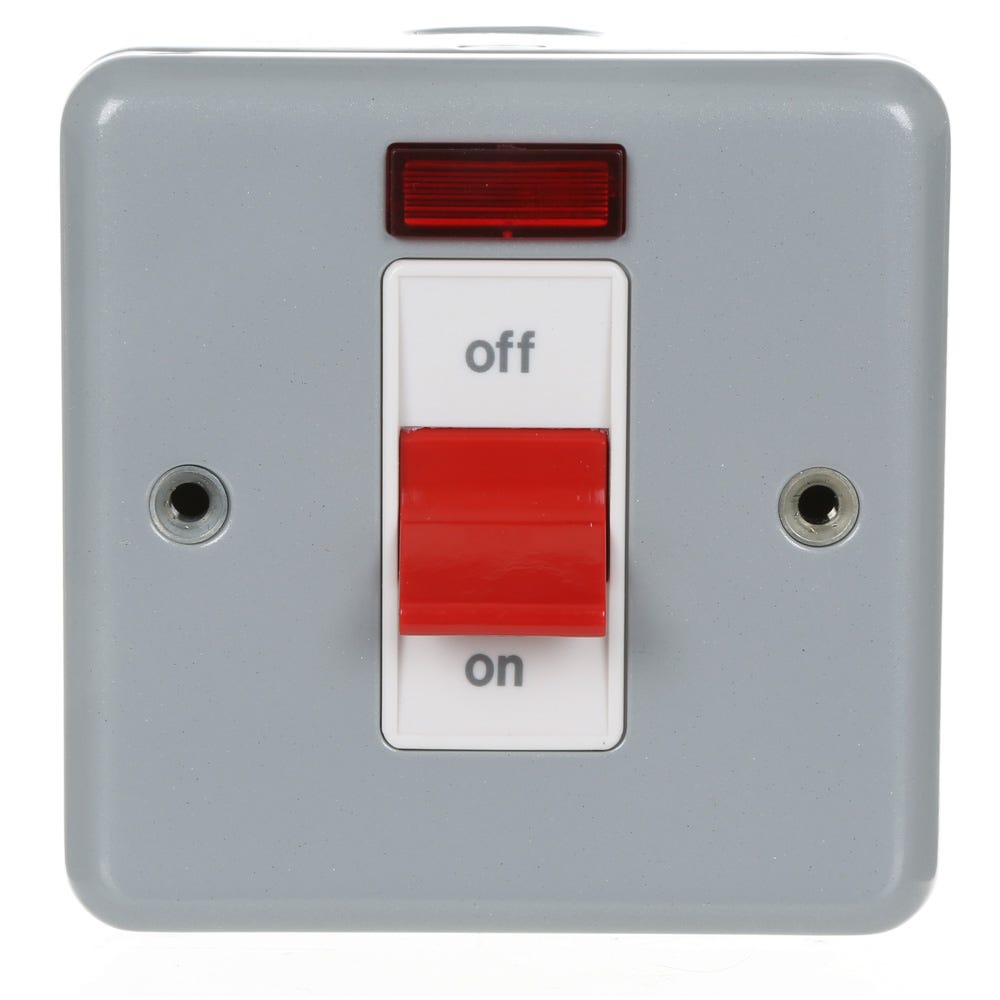 MK 32A Metal Clad Double Pole Switch With Neon K5240ALM