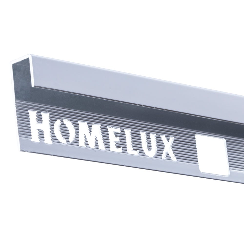 Homelux 9mm Silver Square Edge Metal Tile Trim 2.5m