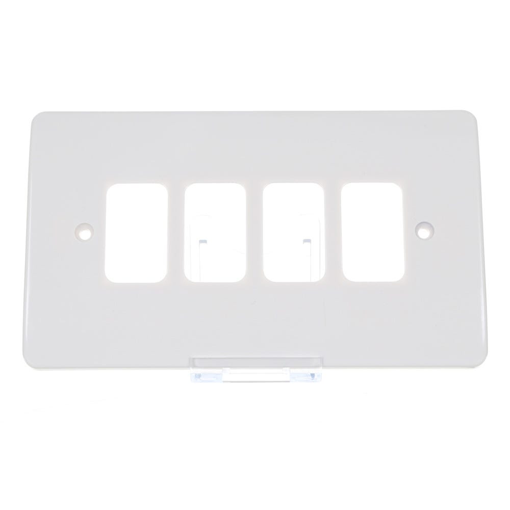 MK Logic Plus 4 Gang Grid Plate K3634WHI