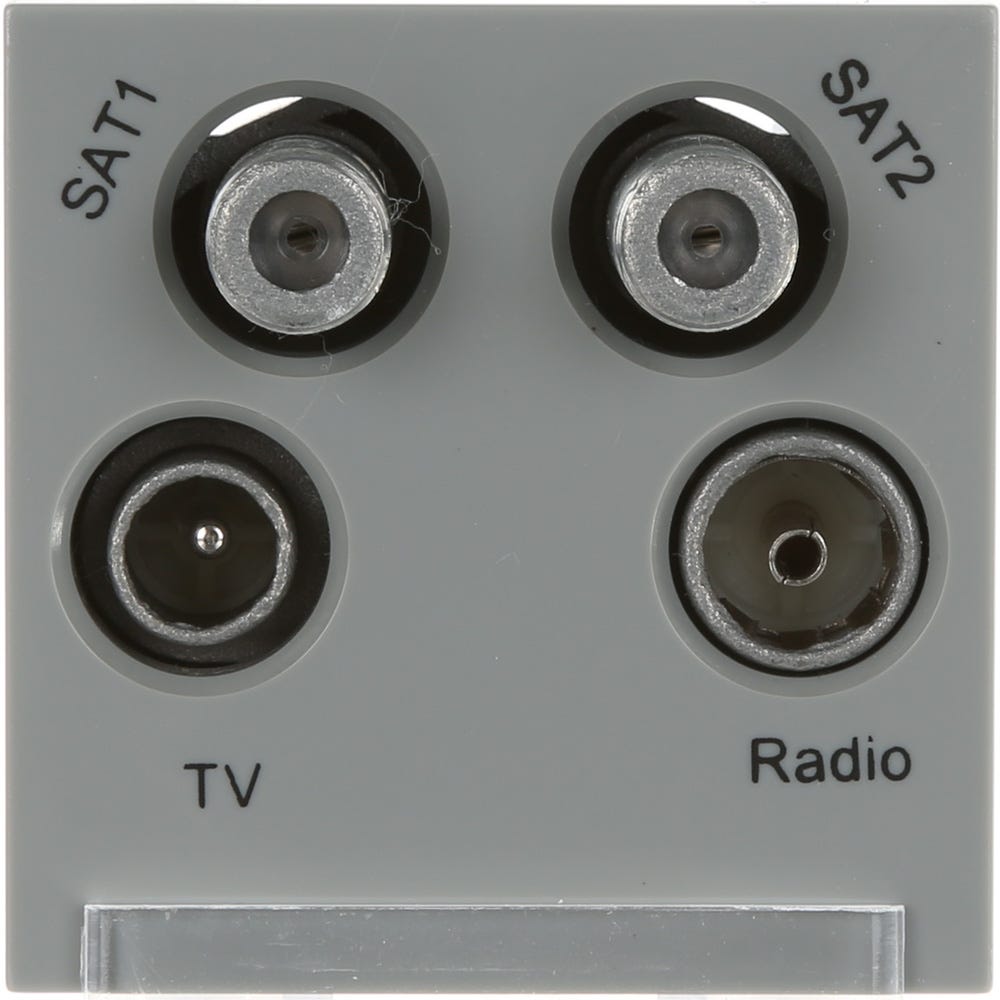 BG Nexus Euro TV, Radio, Dual Satellite Quadplex Module Grey EMTVFMSAT2G-01