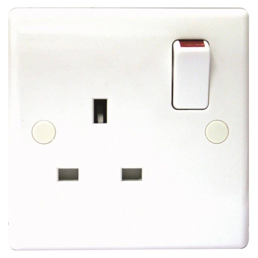 White Plastic Switch | White Plastic Sockets | Builder Depot
