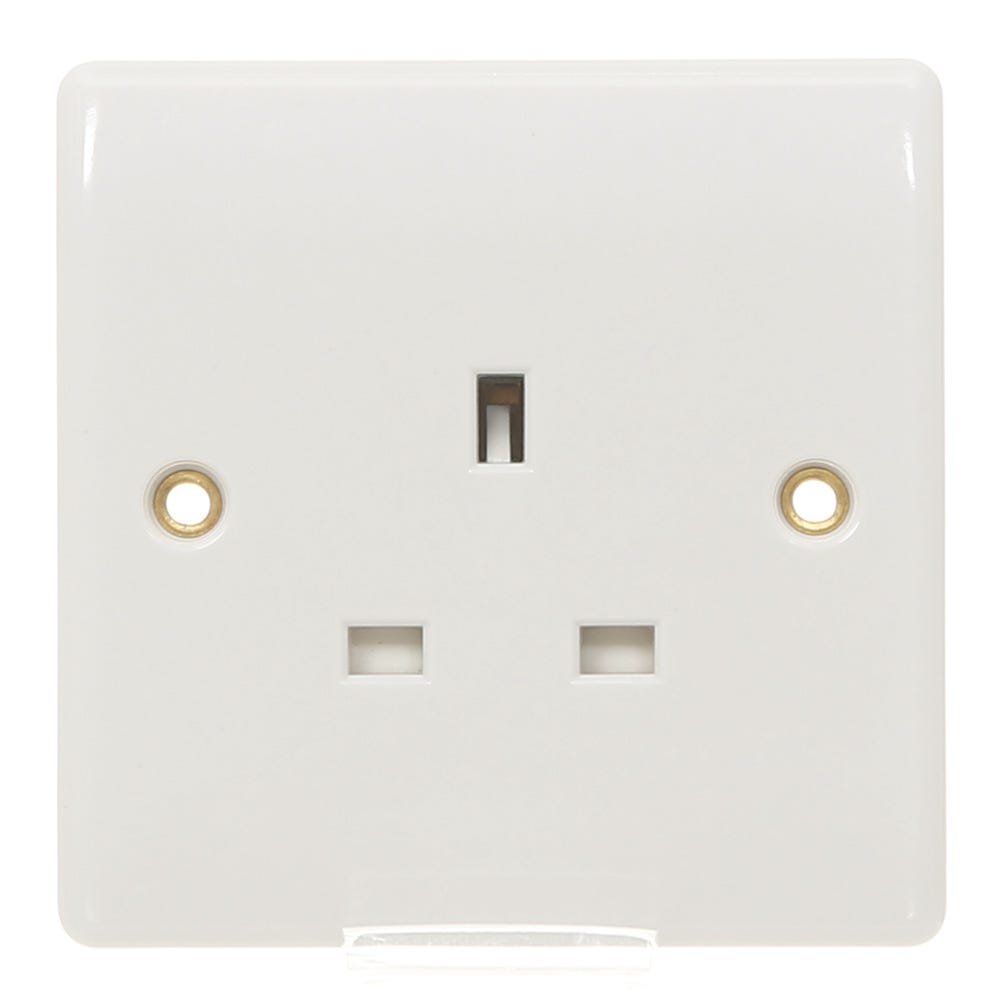 White Plastic Switch | White Plastic Sockets | Builder Depot
