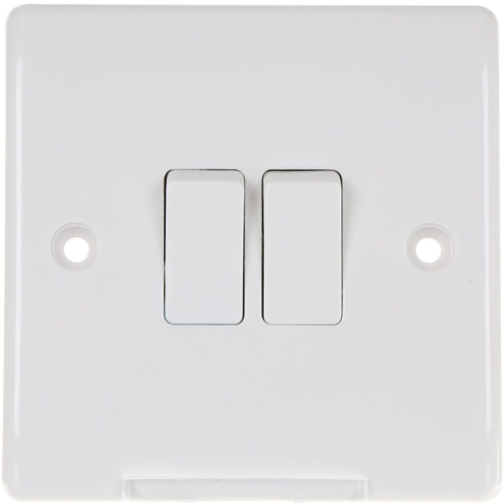 BG Nexus 10A 2 Gang 2 Way Light Switch 842-01