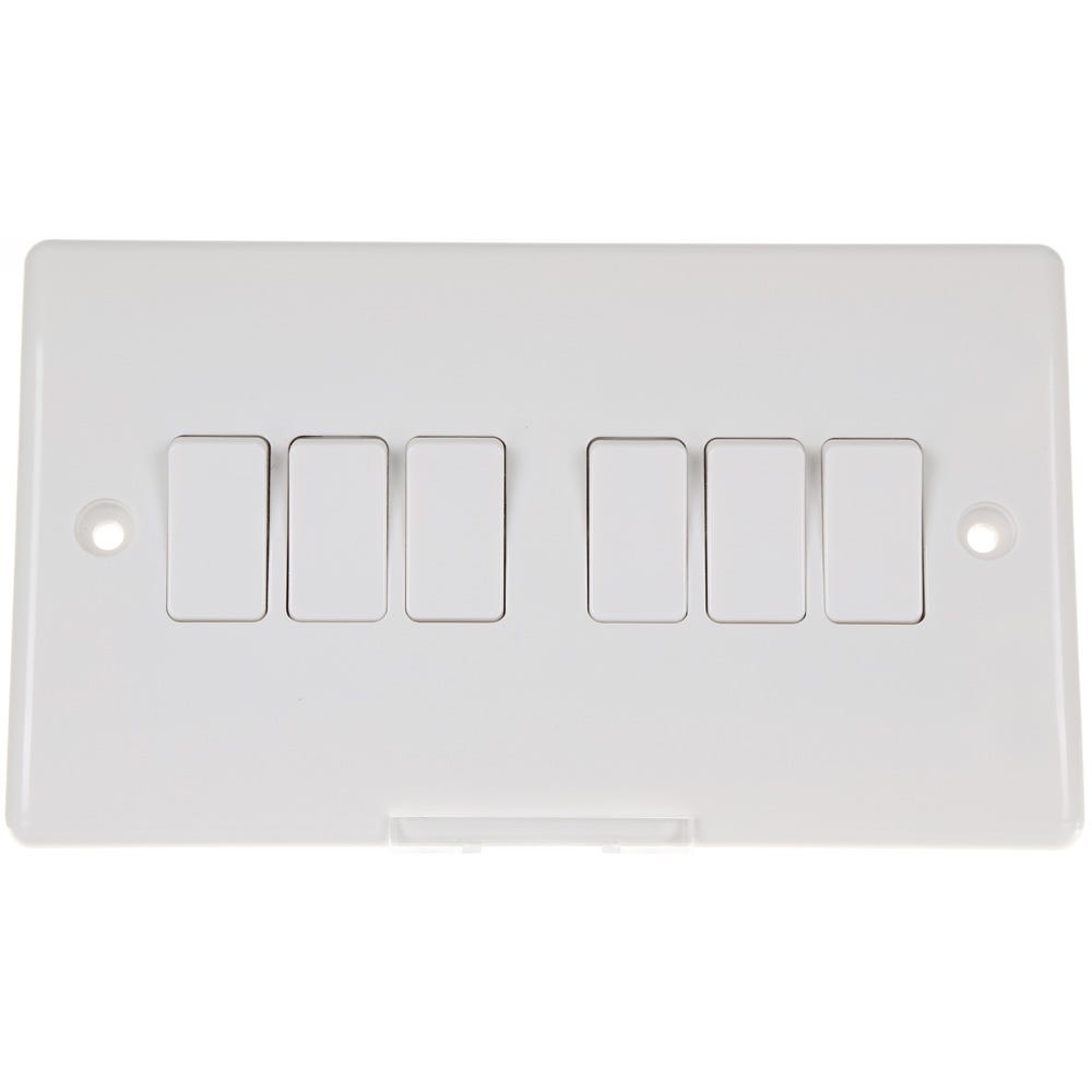 BG Nexus 10A 6 Gang 2 Way Light Switch 846-01