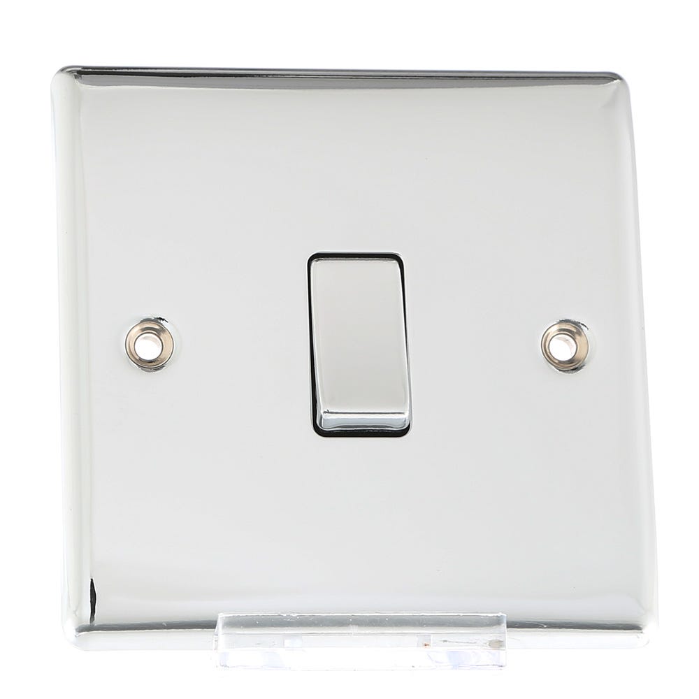 BG Nexus 10A 1 Gang 2 Way Light Switch Polished Chrome NPC12-01