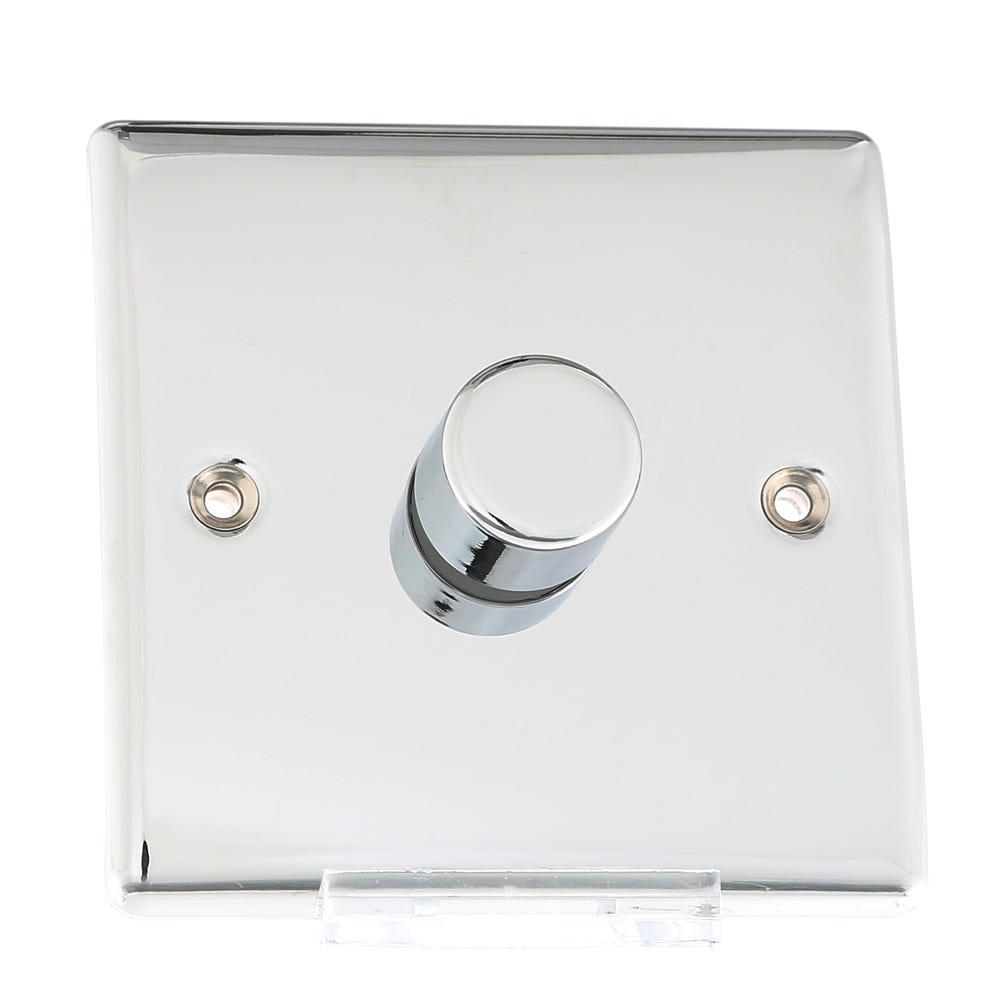 BG Nexus 400W 1 Gang 2 Way Dimmer Light Switch Push Polished Chrome ...