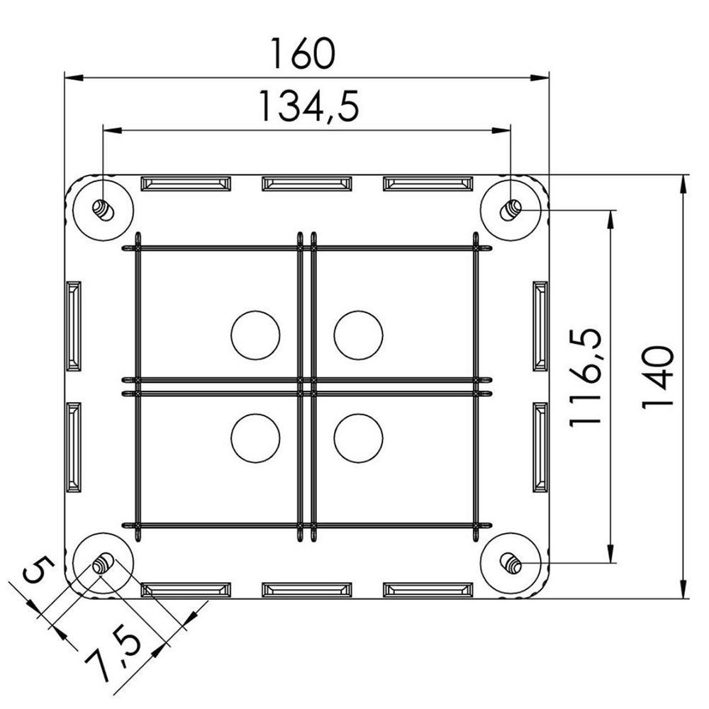 Wiska Junction Box IP66/IP67 Grey with 5 Pole Terminal Block 160 x 140 ...