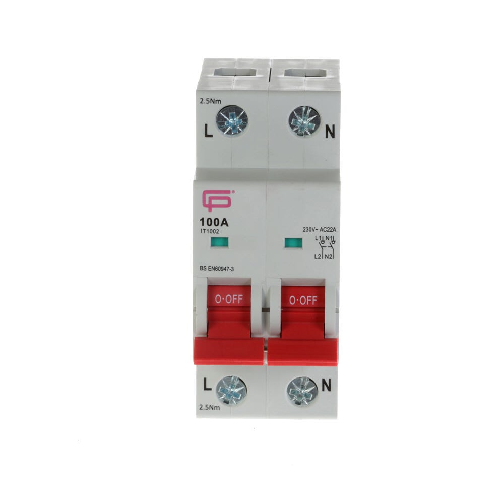 FuseBox 100A Double Pole Consumer Unit Mains Switch